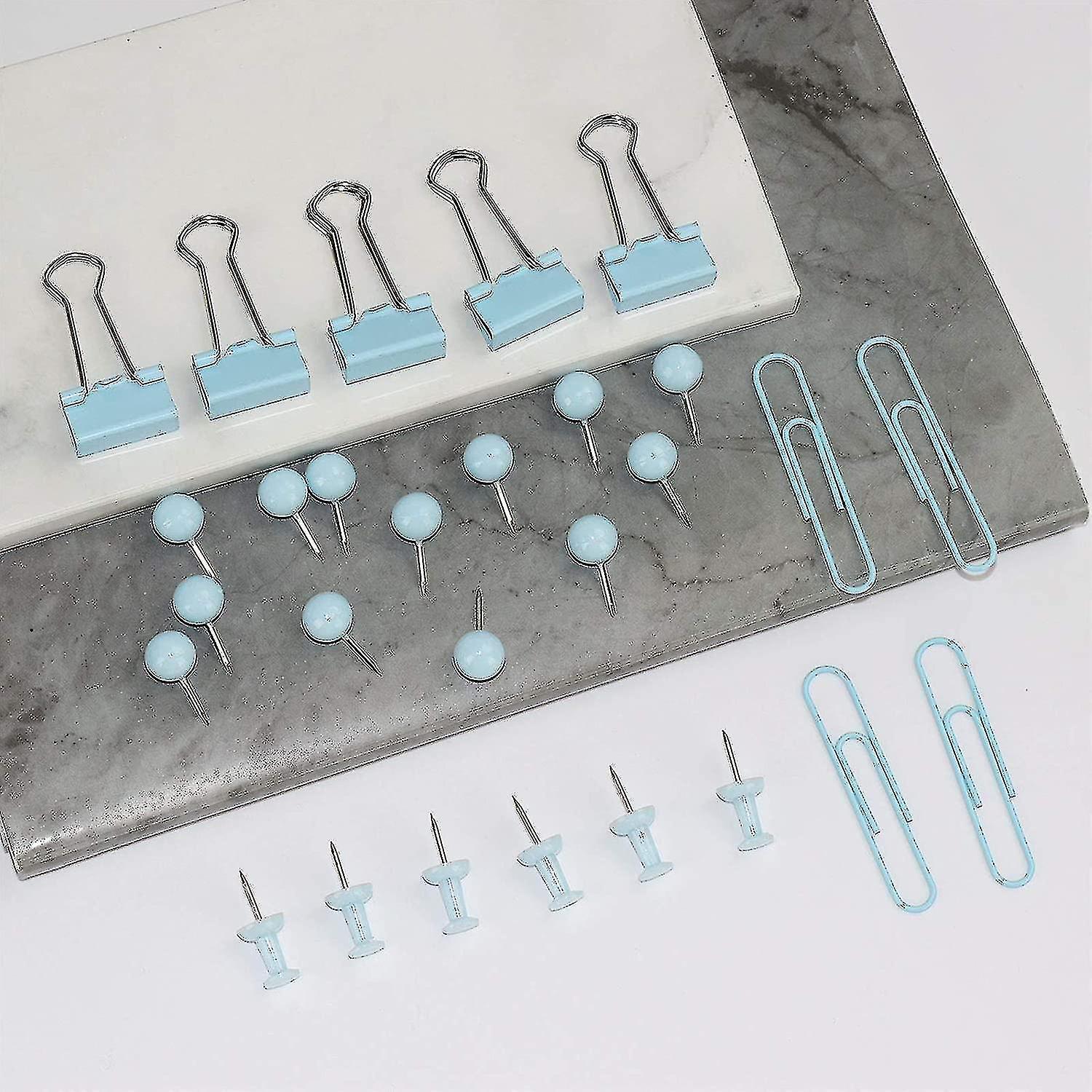 Leuke duim tacks paper clip binder clips push pins set diverse grootte ...
