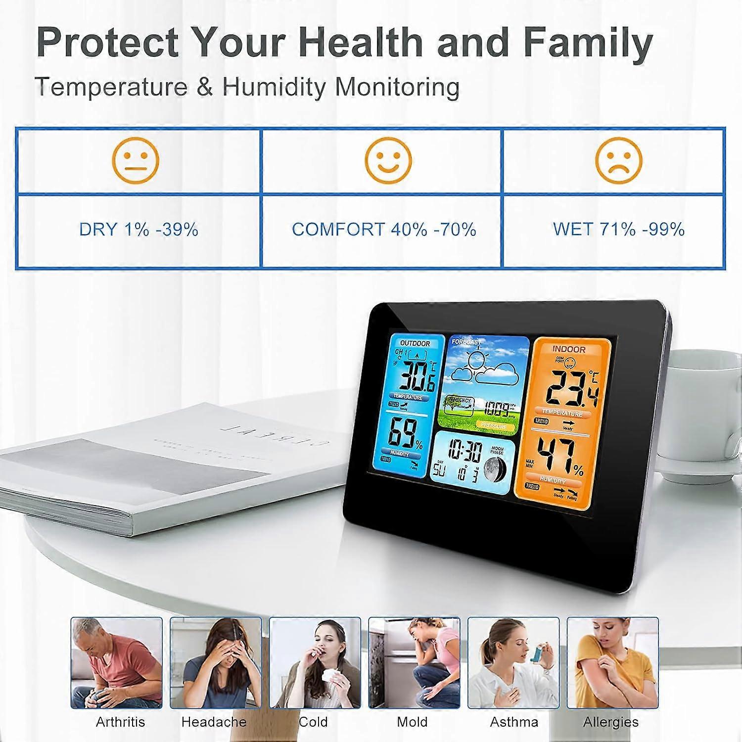 Wireless Weather Station Digital Colour Forecast with Alert and ...