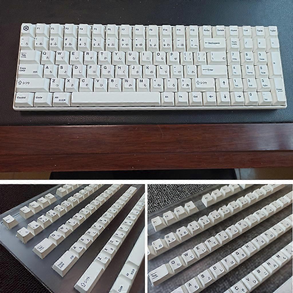 PBT 135 Keys Cherry Profile DYE-Sub Japanese Keycap Minimalist White ...