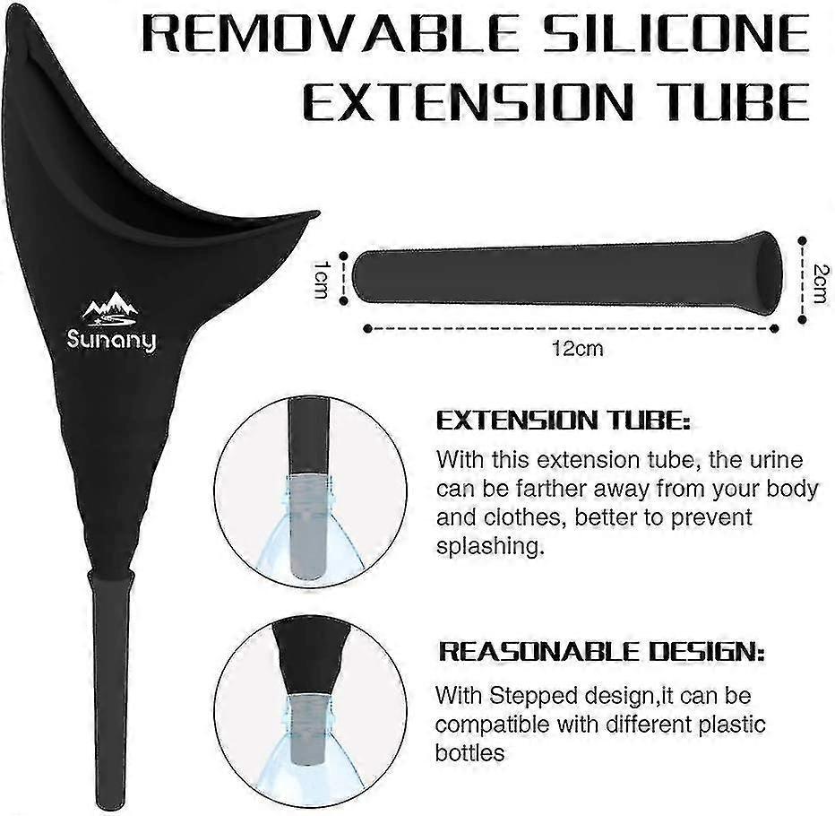 Female Urinal Silicone Funnel Urine Cups Portable Urinal For Women Standing Up To Pee Funnel ...