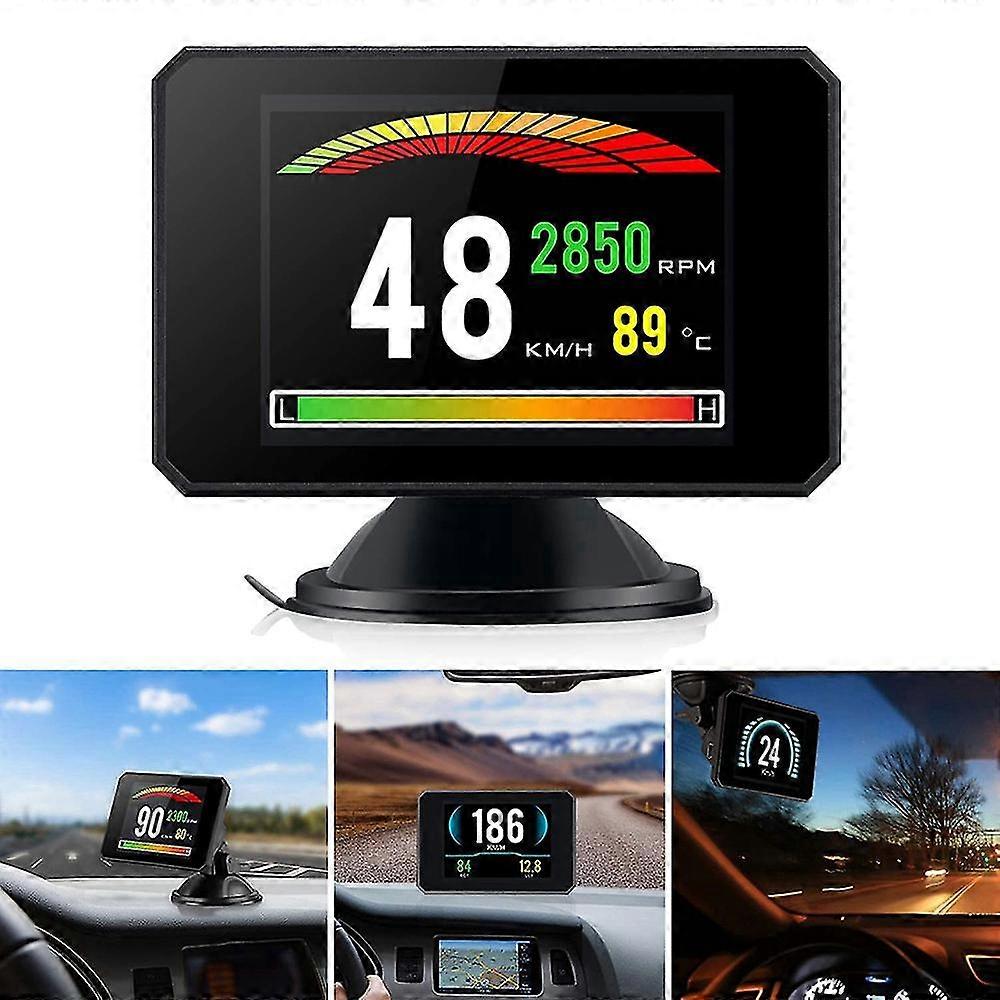 P16 Head Up Display Obd Smart Hud Auto Digital Meter Obd2 Port Warning ...