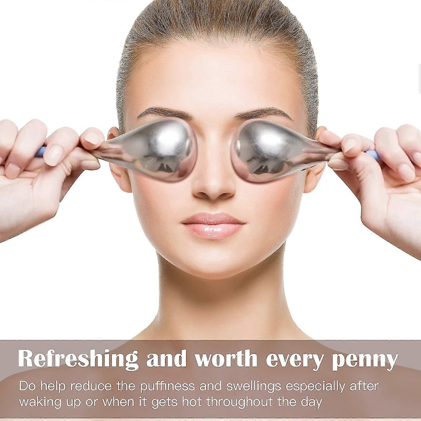 Cryo Sticks Stainless Steel Facial Massage Ice Balls Cooling Roller ...