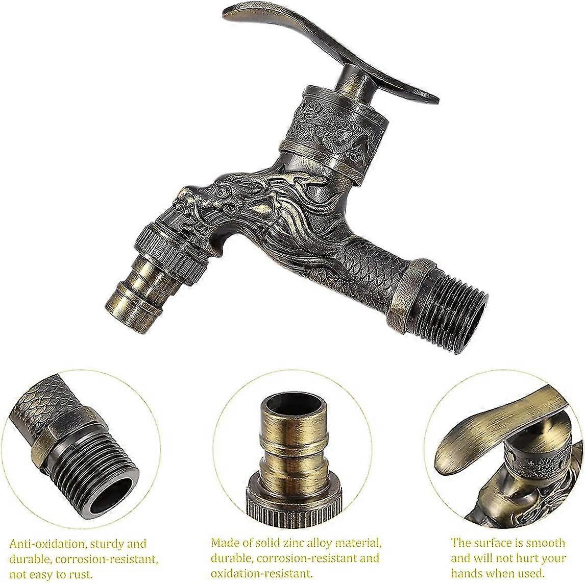 Vintage Zinc Alloy Faucet,antique Brass Faucet Handle Laundry Bathroom ...