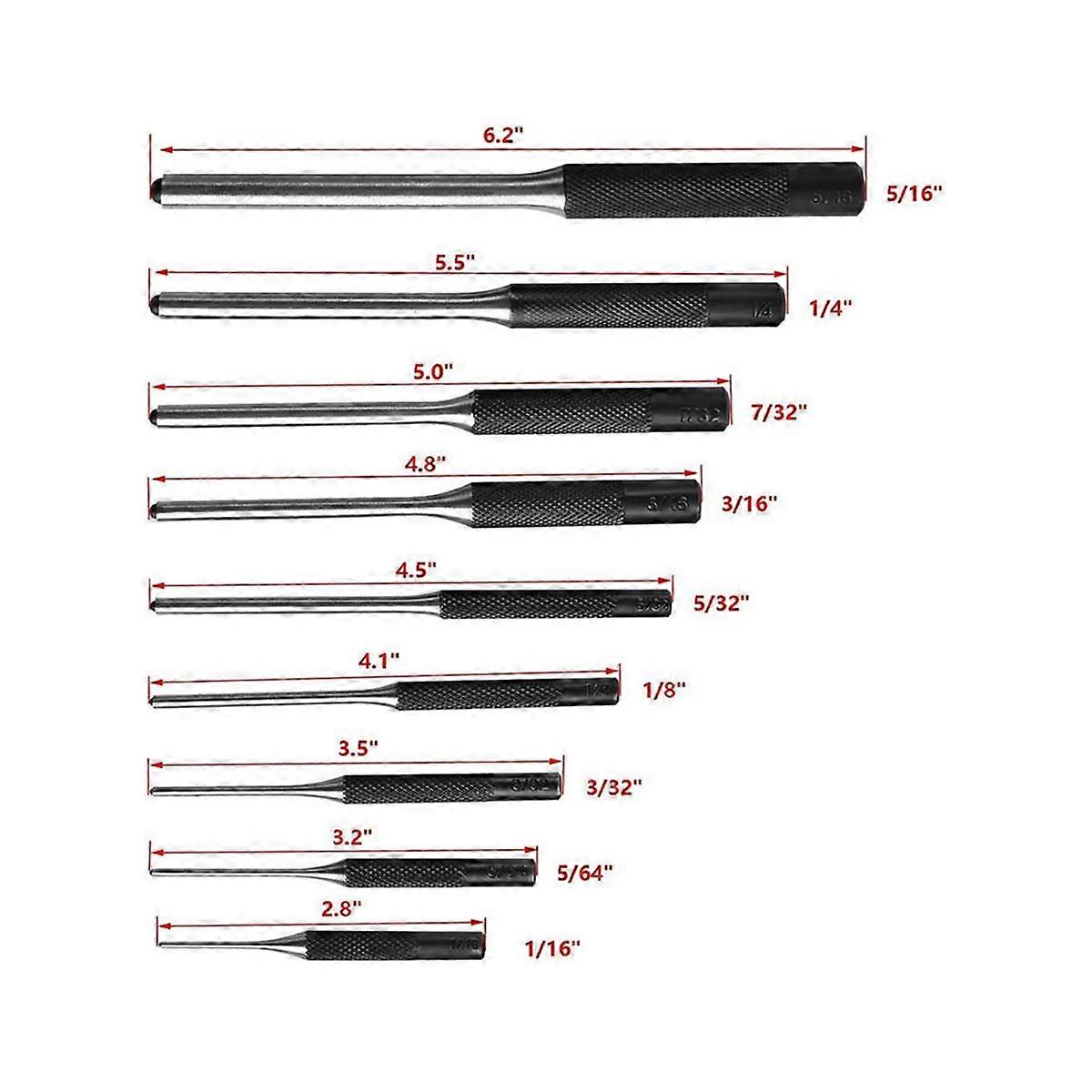 13 Pieces Roll Pin Punch Hollow End Punch Tool Mechanics Removing ...