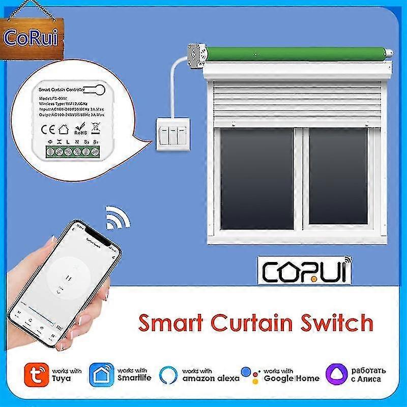Corui Tuya Wifi Smart Curtain Switch Roller Shutter Blind Motor Rolling ...