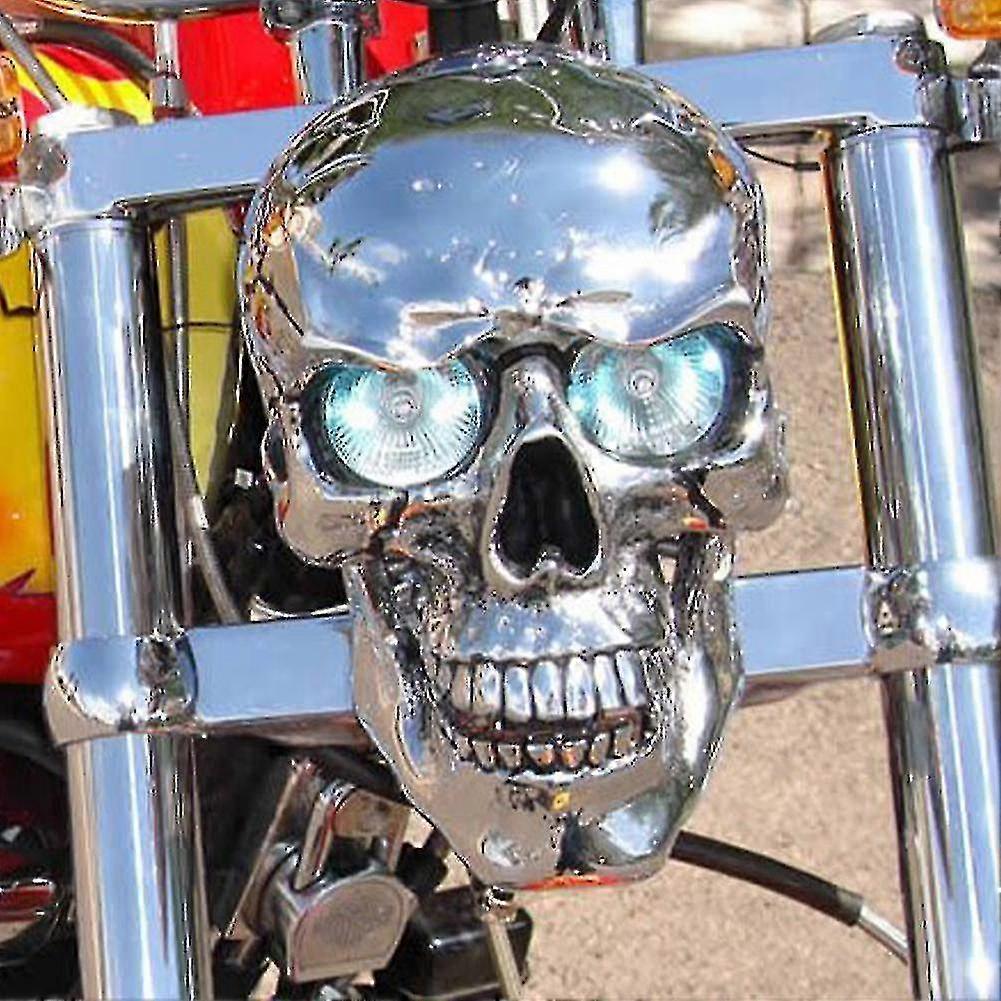 Fashion Halloween Led Motorcycle Resin Skull Headlight Motorbike High ...