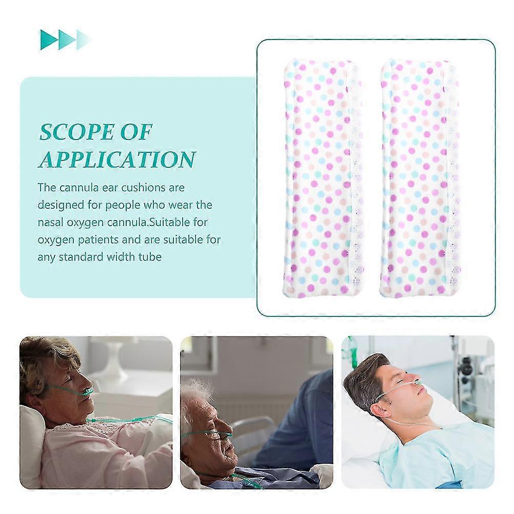 2 Pairs of Oxygen Cannula Ear Cushions Comfortable Oxygen Tubing Pads ...