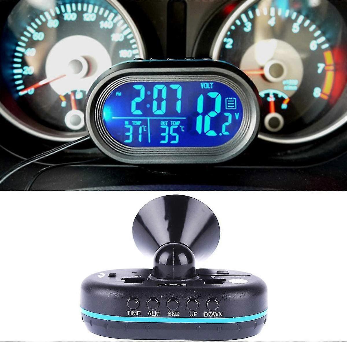 Car Thermometer Digital Electronic Clock Car Vehicles Dual Temperature ...
