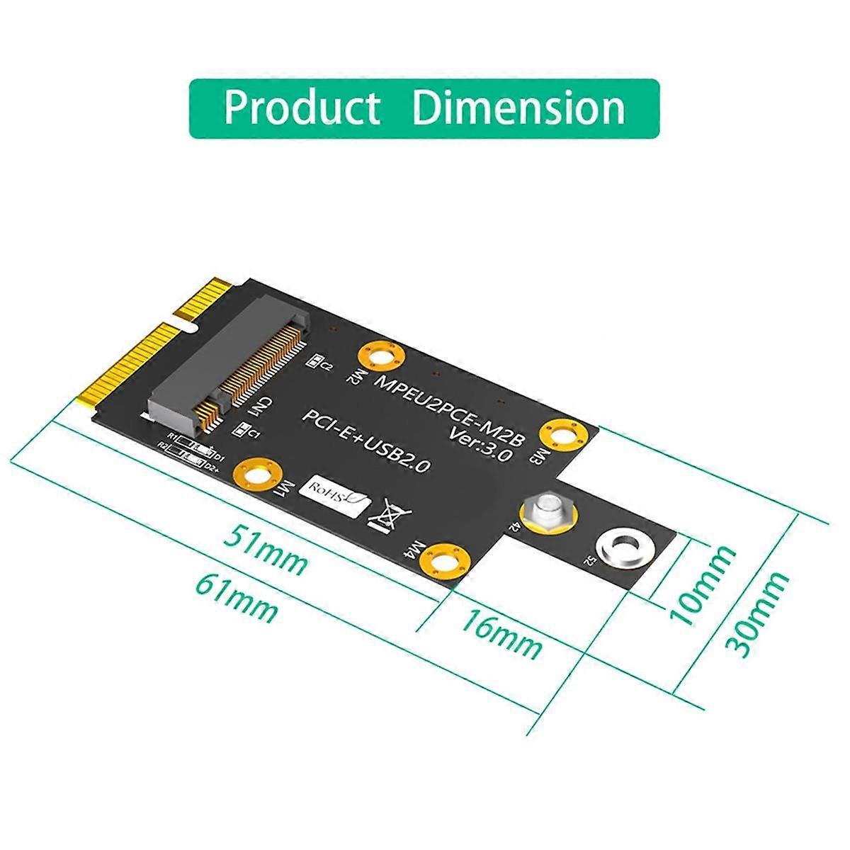 M.2 Key B to Mini PCI-E Adapter Strap Dual NANO SIM Card Support 3G/4G ...