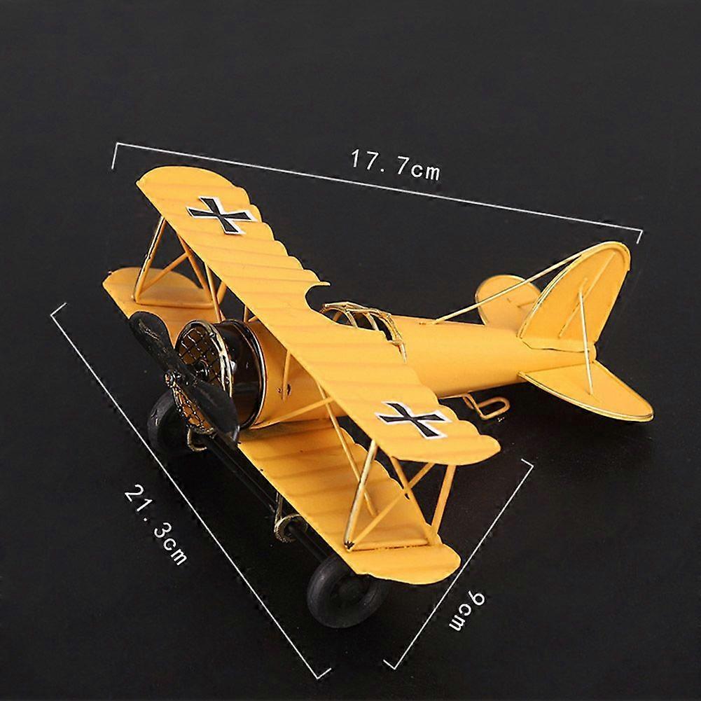 Vintage Metal Plane Crafts Retro Aircraft Model Biplane Aircraft ...