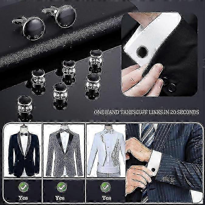 8pcs Men's Classic Cufflinks And Studs Set For Tuxedo Formal Suit ...