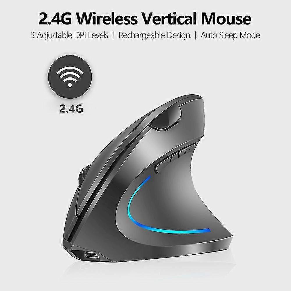 2.4g Wireless Vertical Mouse Rechargeable Upright Ergonomic Mouse 3 ...