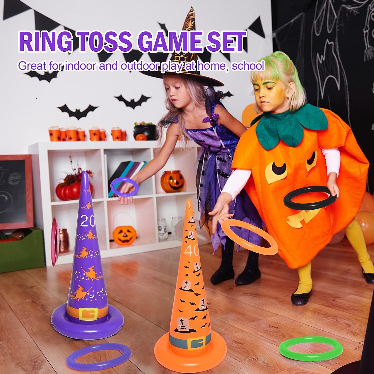 Inflatable Witch Hat Ring Toss Game With 10 Plastic Ring Super Fun ...