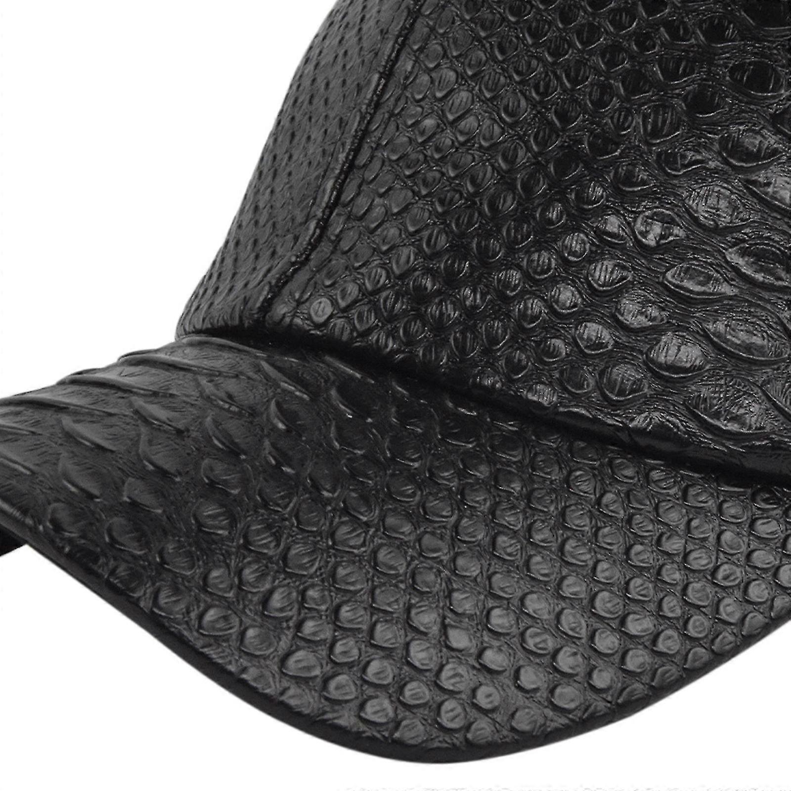 Plain Baseball Cap, Men Adjustable Structured PU Classic Baseball Cap ...