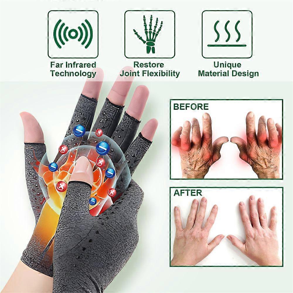 Far Infrared Titanium Ion Arthritis Therapy Heat Compression Gloves ...