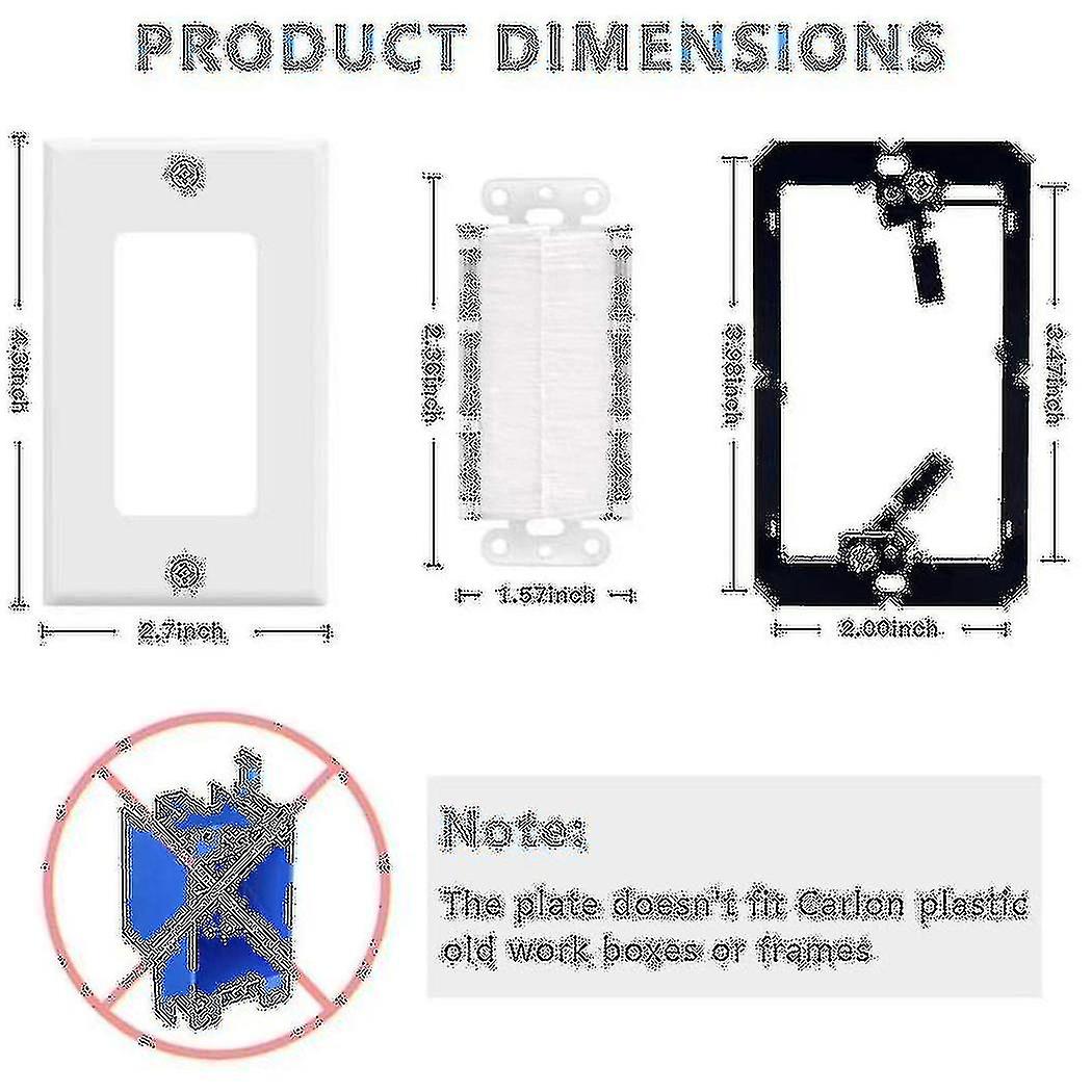 2-pack Brush Wall Plate With Single Low Voltage Mounting Bracket Cable ...