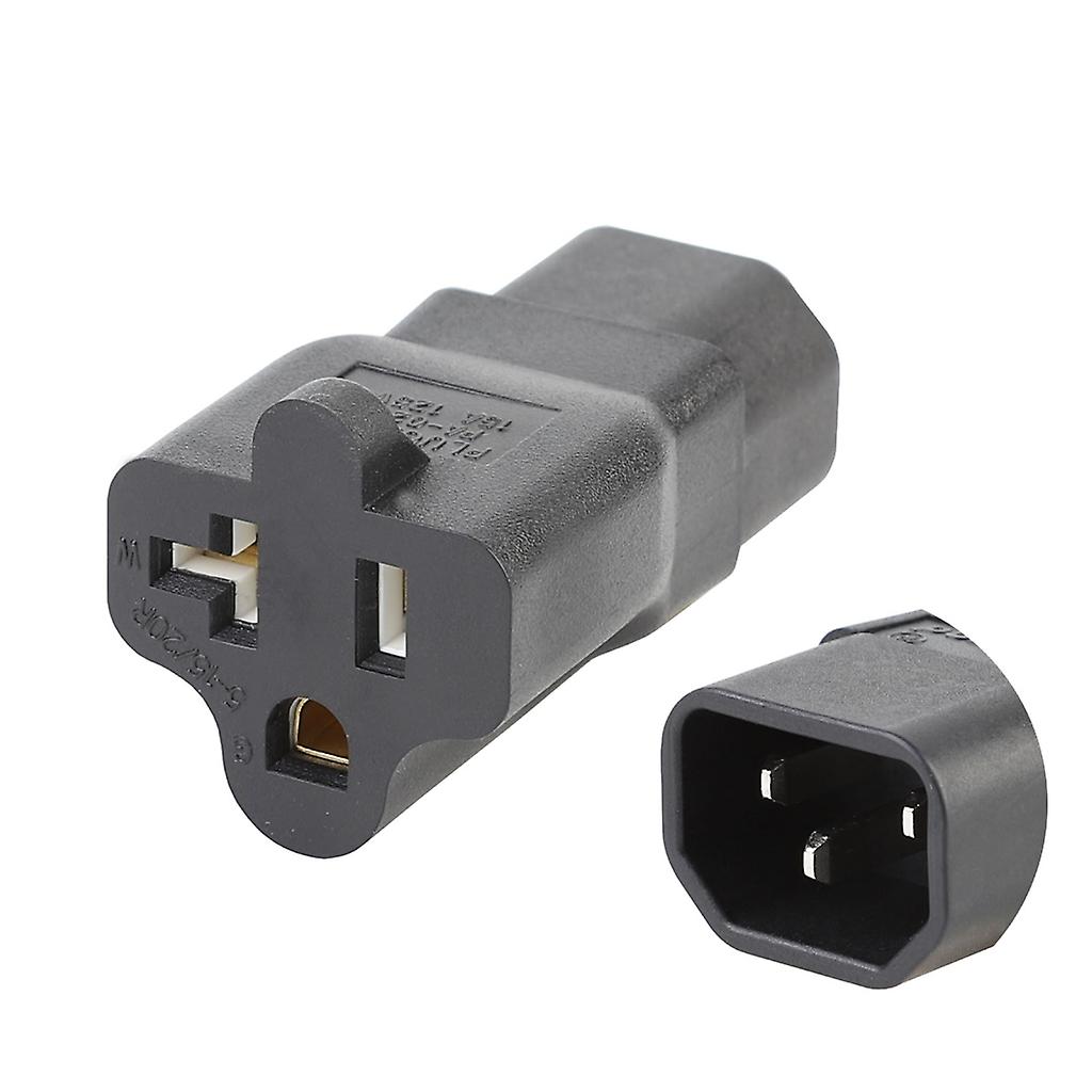 IEC 320 C14 Male to Nema 5-15/20R Female Adapter Kettle Plug 3-pin Connector Interfaces Power ...