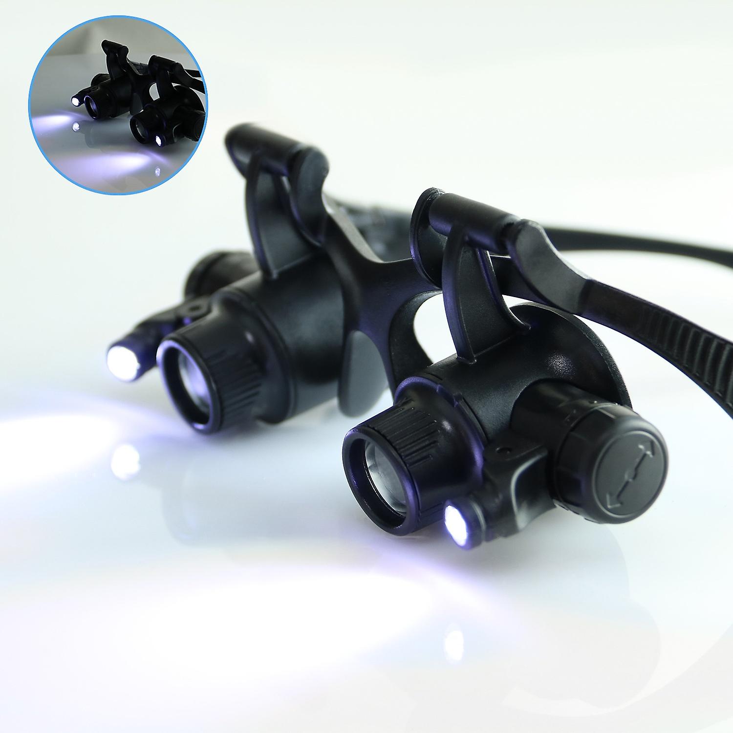 Watch Repair Glasses Eyewear Magnifier Loupe with LED 10X 15X 20X 25X ...