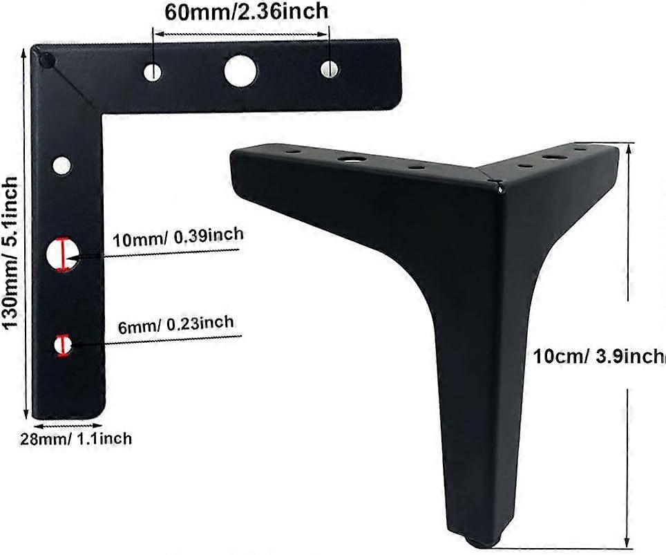 Triangular Furniture Legs in Modern Metal DIY Black Steel Table Legs ...