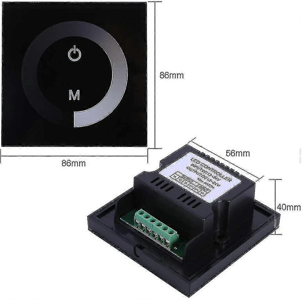 Dc 12v24v Dimmer Switch Wall Mount Touch Panel Controller, Monochrome ...