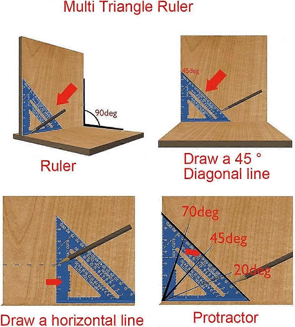 Multifunction Carpenter Square 18cm and 30cm, Metal Aluminum Triangle ...
