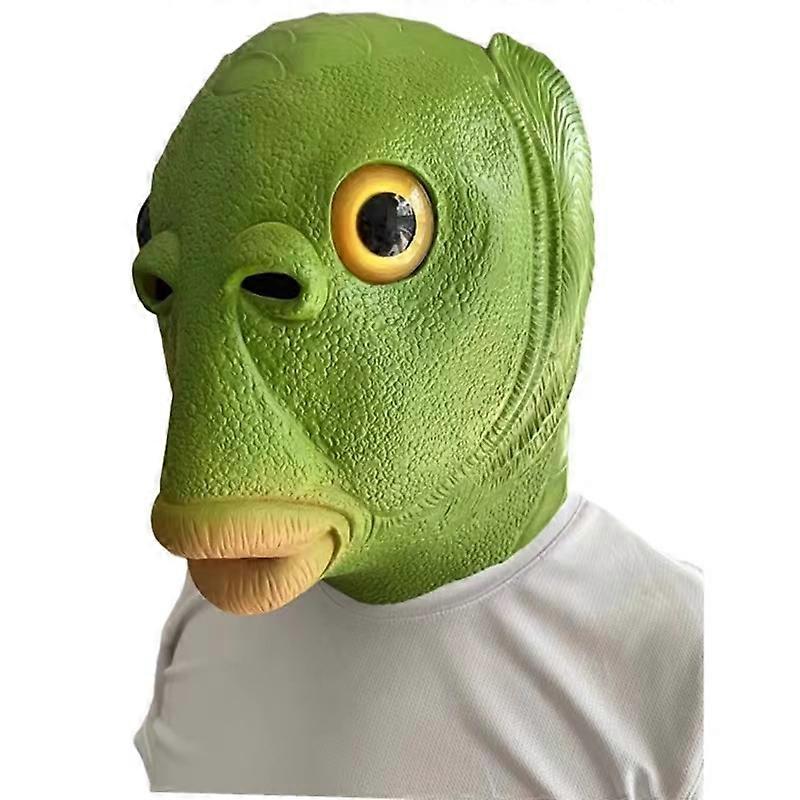 Animal Full Face Masks Halloween Party Costume Props Funny Green Fish ...