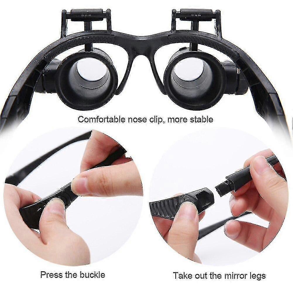 2.5x 4x 6x 8x 10x 15x 20x 25x Led Double Eye Jeweler Repair Watch ...