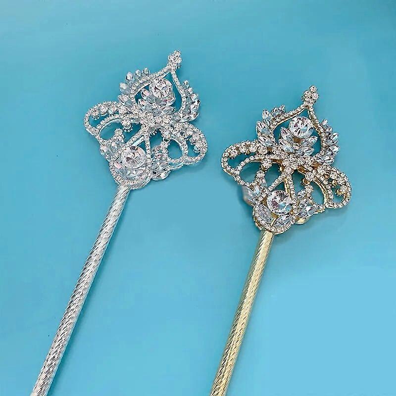 New Beauty Props Leaves Diamond Scepter Scepter Queen Hollowed Out ...
