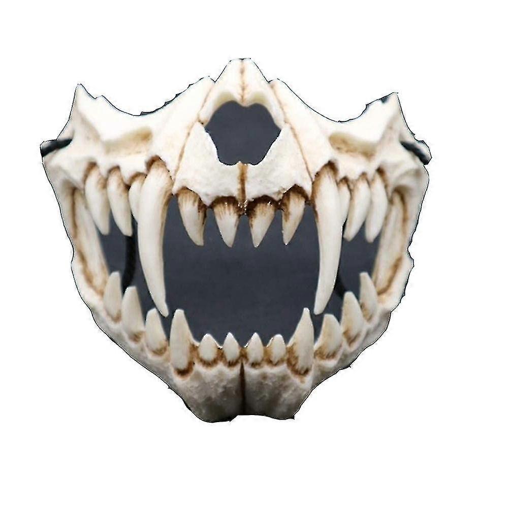 Halloween Skeleton Mask Scary Werewolf Mask Half Skull Mask Cosplay ...