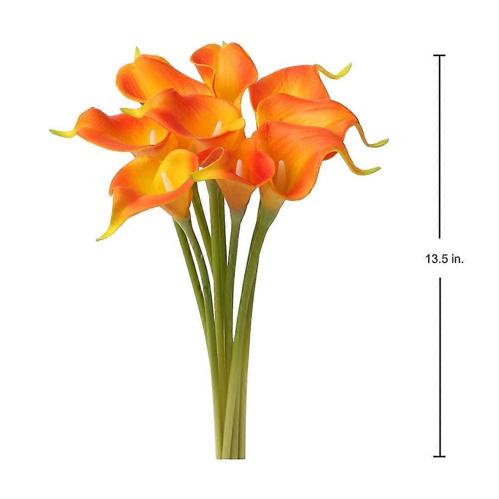 Kunstig calla lilje 10stk orange blomster kunstige liljer blomster ...