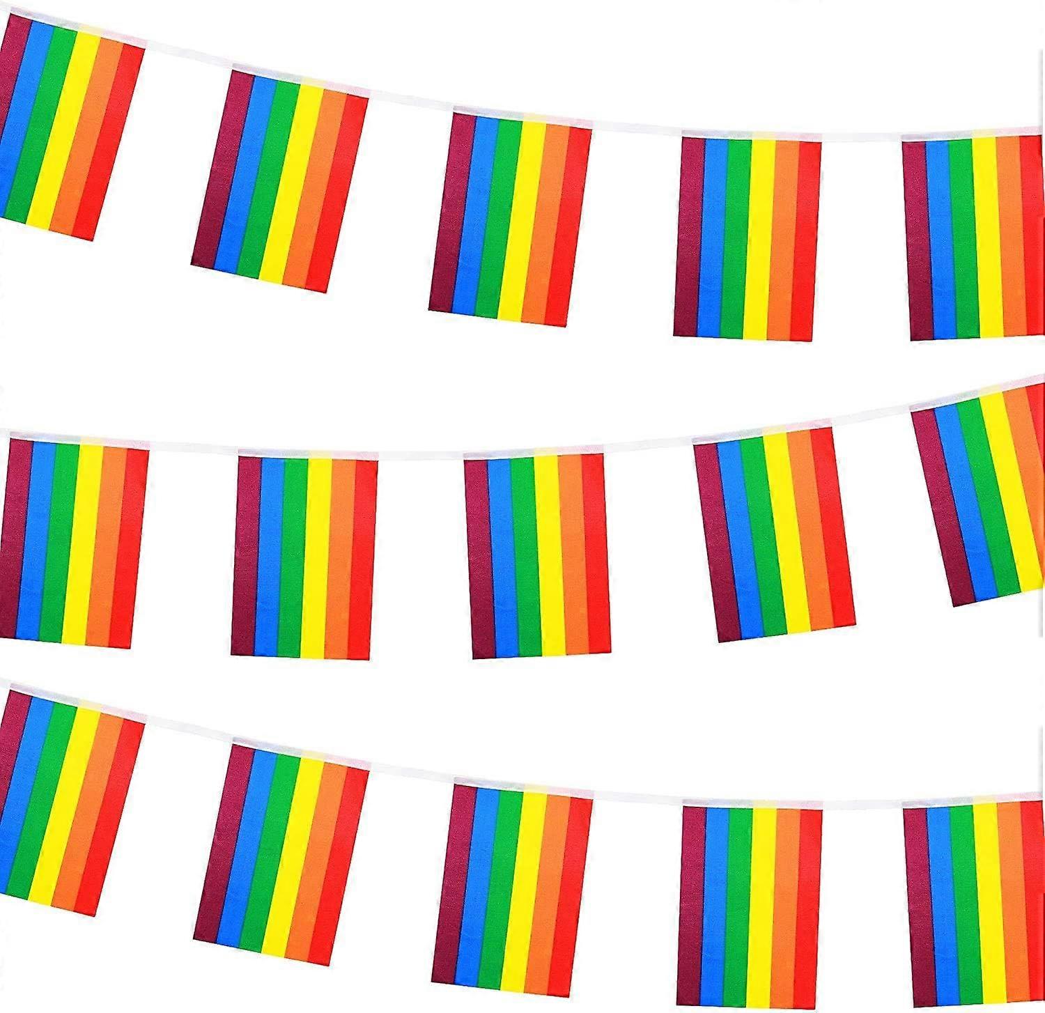 Gay Pride Flag Buntings,10m/33ft Rainbow Banner with 30 Flags for LGBT ...