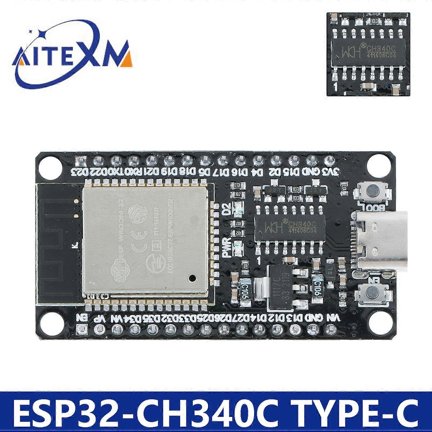 Esp32 Development Board Type C Usb Ch340c Wifibluetooth Ultra Low Power Dual Core Esp32 Devkitc