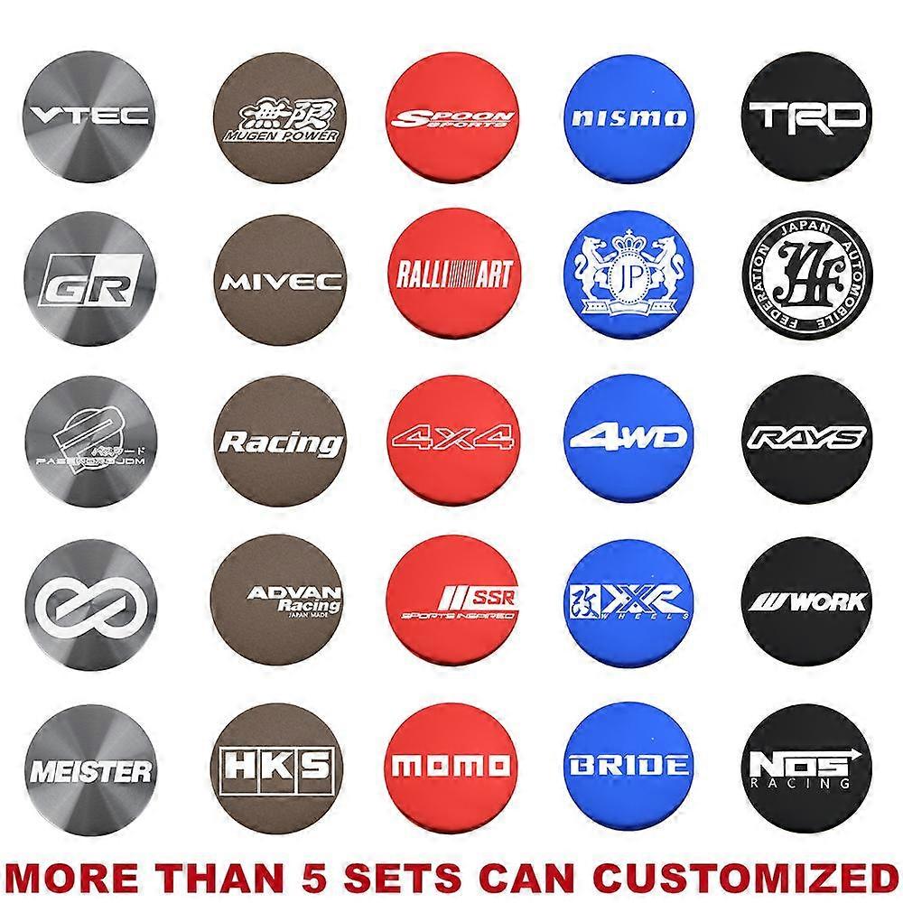 4PCS 45/50MM/56MM/60MM/65MM Car Rim Center Sticker Laser Logo Emblem ...