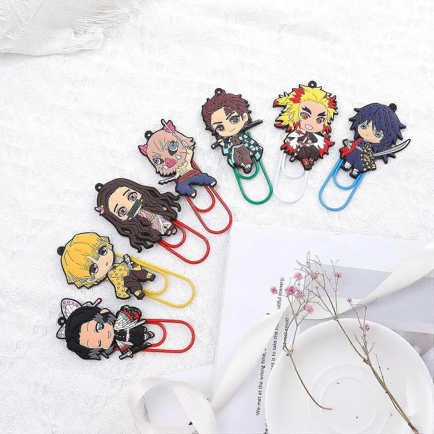 7PCS Amine Demon Slayer Bookmarks Nezuko Tanjiro Zenitsu Inosuke ...