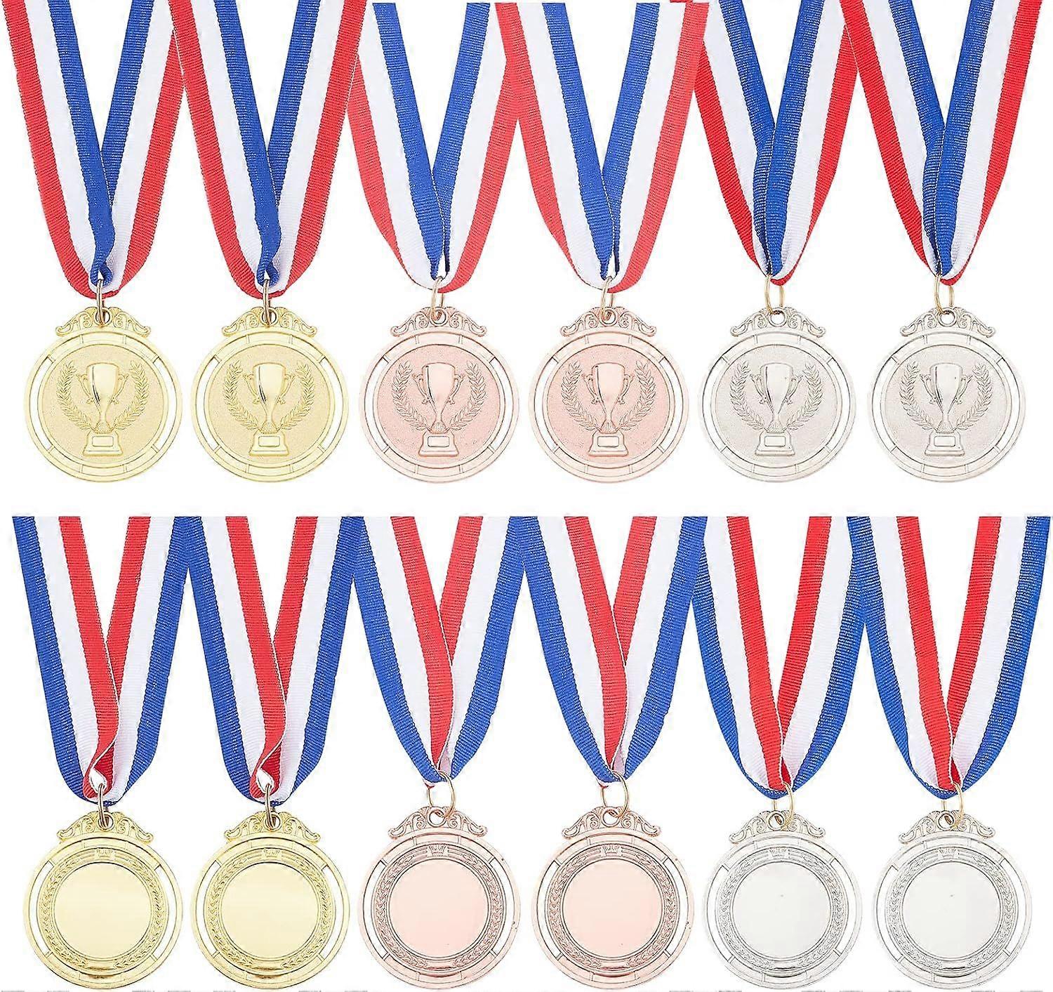 12 Packs Sport Game Medals Challenge Cup Pattern Winner Award Medals ...