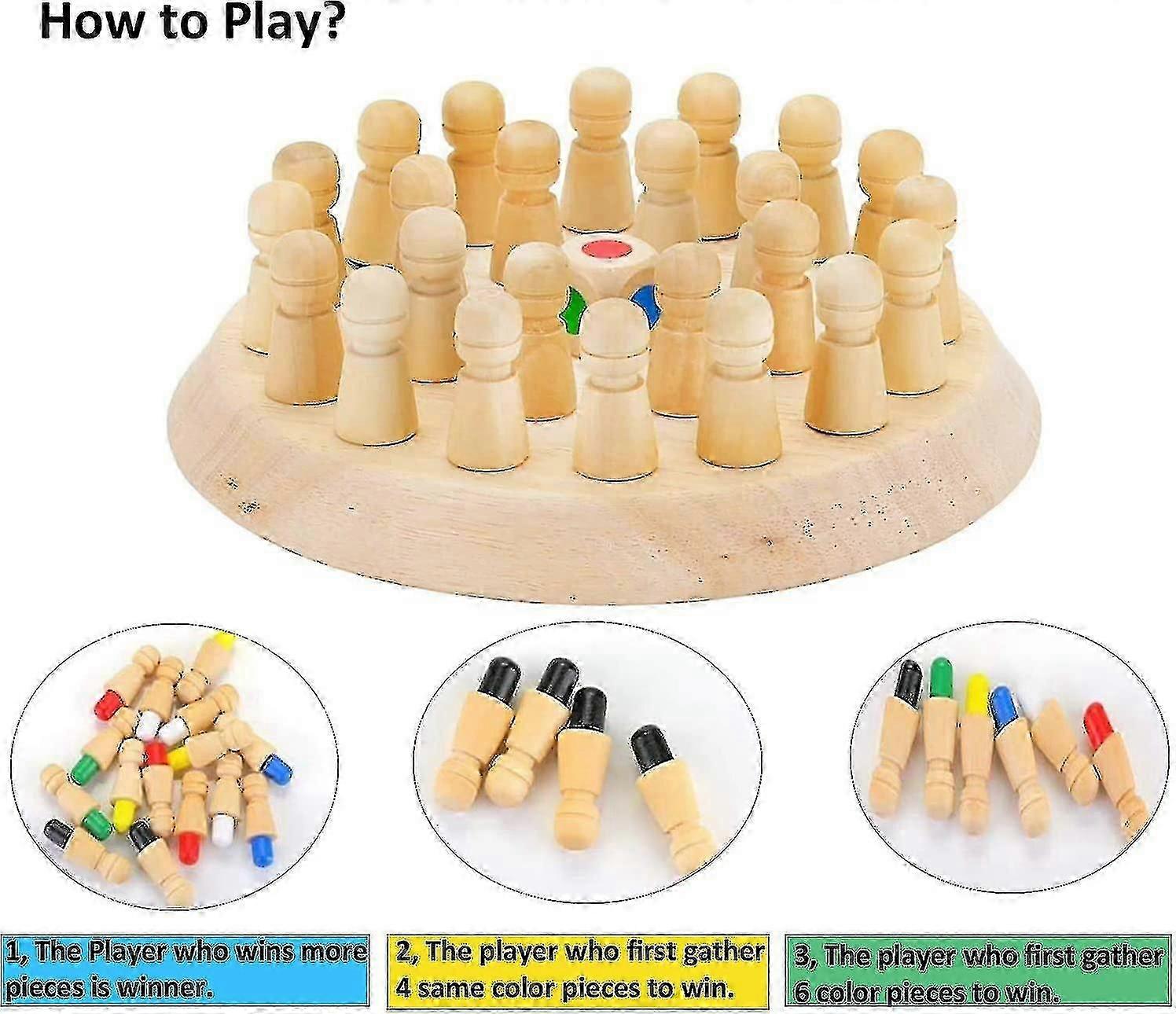 Memory Match Stick Chess, Wooden Games, Wooden Memory Chess, Memory ...