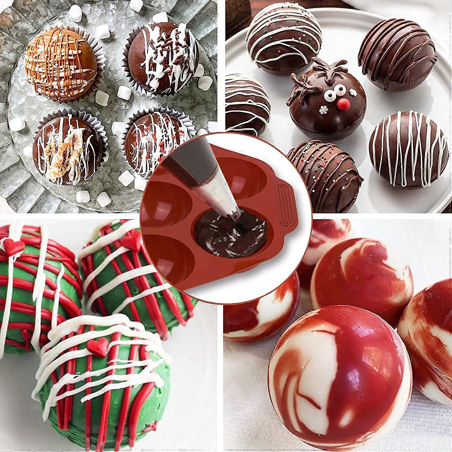Large 7 Holes Hot Chocolate Bomb Mold, Silicone Molds for Making Hot ...