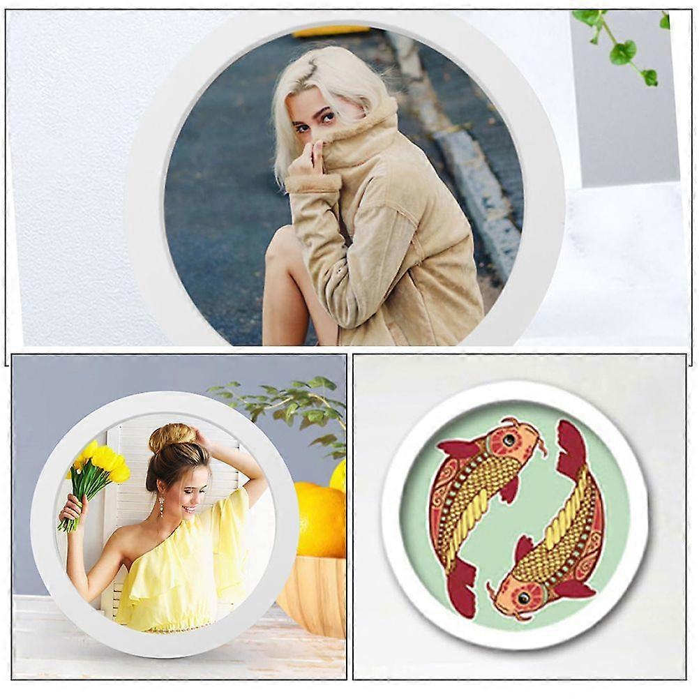 Round Picture Frame Wood Frame Wall Hanging Frame Photo Frame Display ...