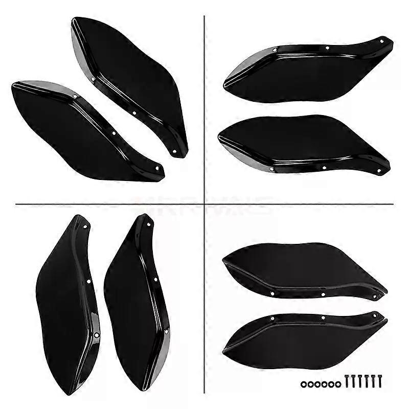 Black Motorcycle Side Wings Side Batwing Fairing Wind Deflector Air ...