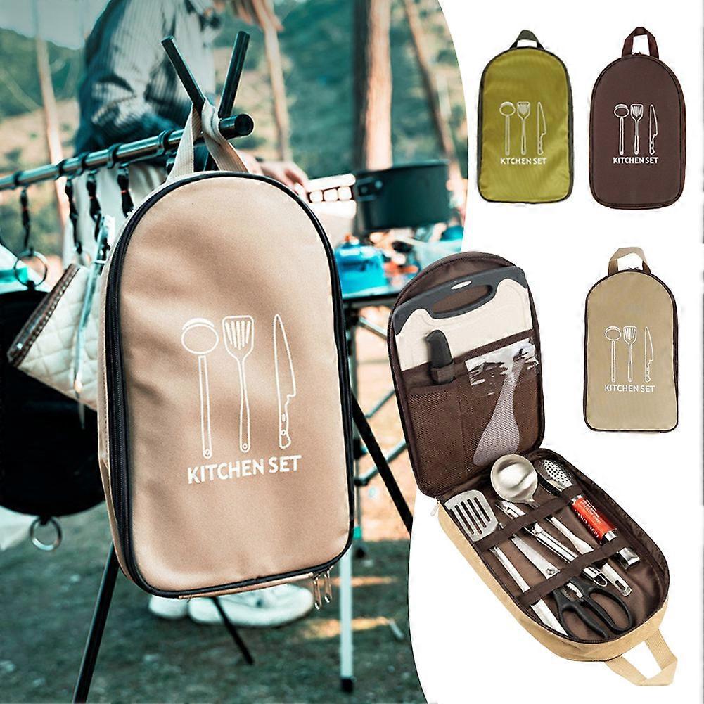 8-Piece Camping Cookware Set Stainless Steel BBQ Utensils with Carry ...