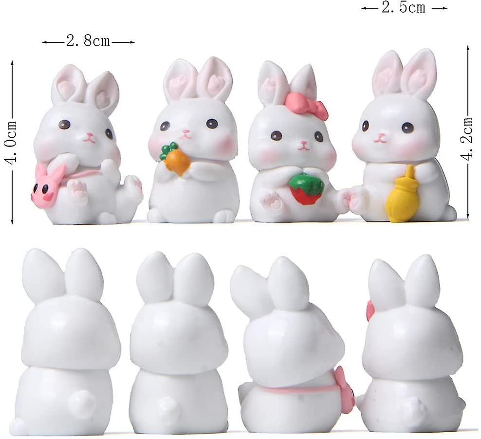 Miniature Rabbit 4 Pcs Easter Miniature Rabbit Ornament, Cake Toppers ...