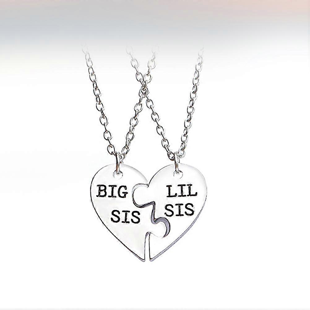 Sisters Zirconia Necklace Friendship Gift Symbol Silver Heart Design ...