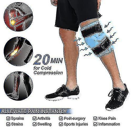 Knee Pain Relief Ice Pack - Reusable Gel Ice Wrap For Leg Injuries ...