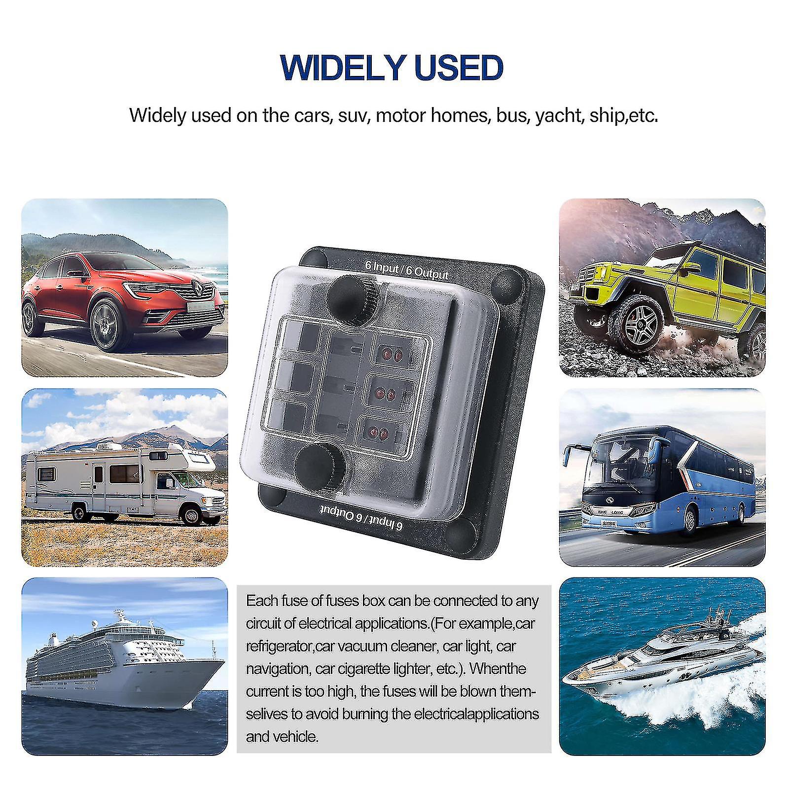 Double Row, 6 Channels, One Input And One Output, Ato Or Atc Fuse, Shared Waterproof Fuse Box ...