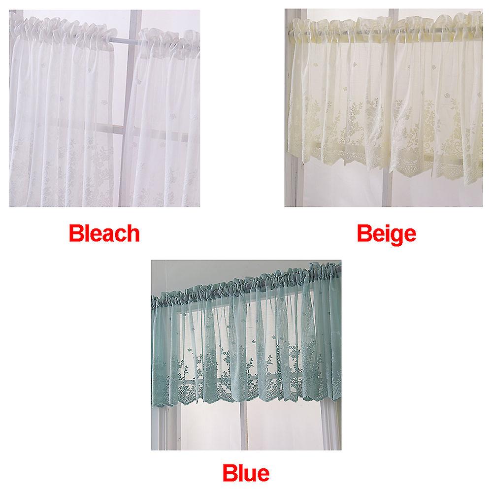 Window Simple Stylish Lace Curtain Soft Short Diaphanous Fresh Floral ...
