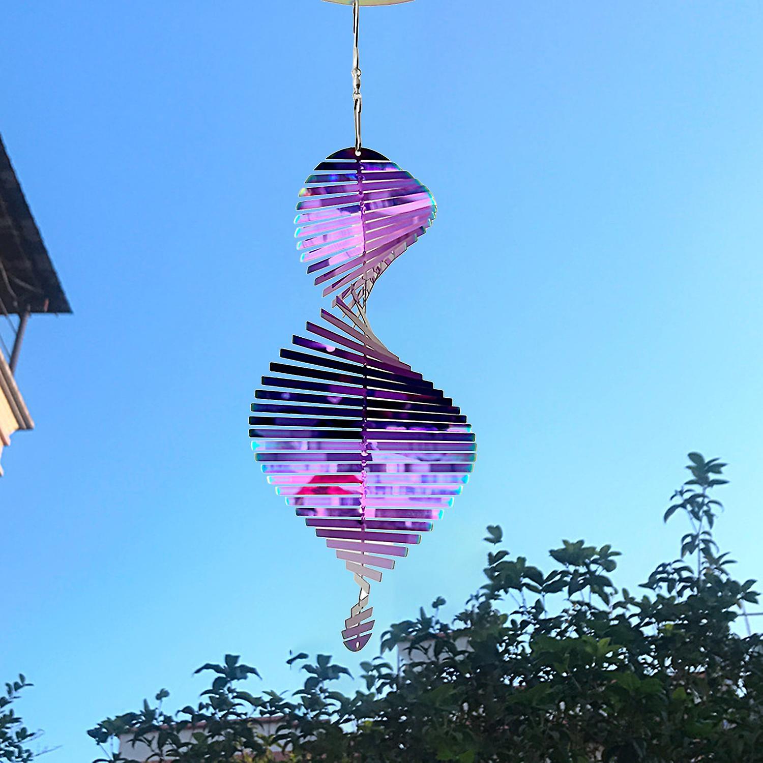 ZHOUBA Wind Chime 3D Shape 360 Degrees Rotating Hanging Wind Spinner ...