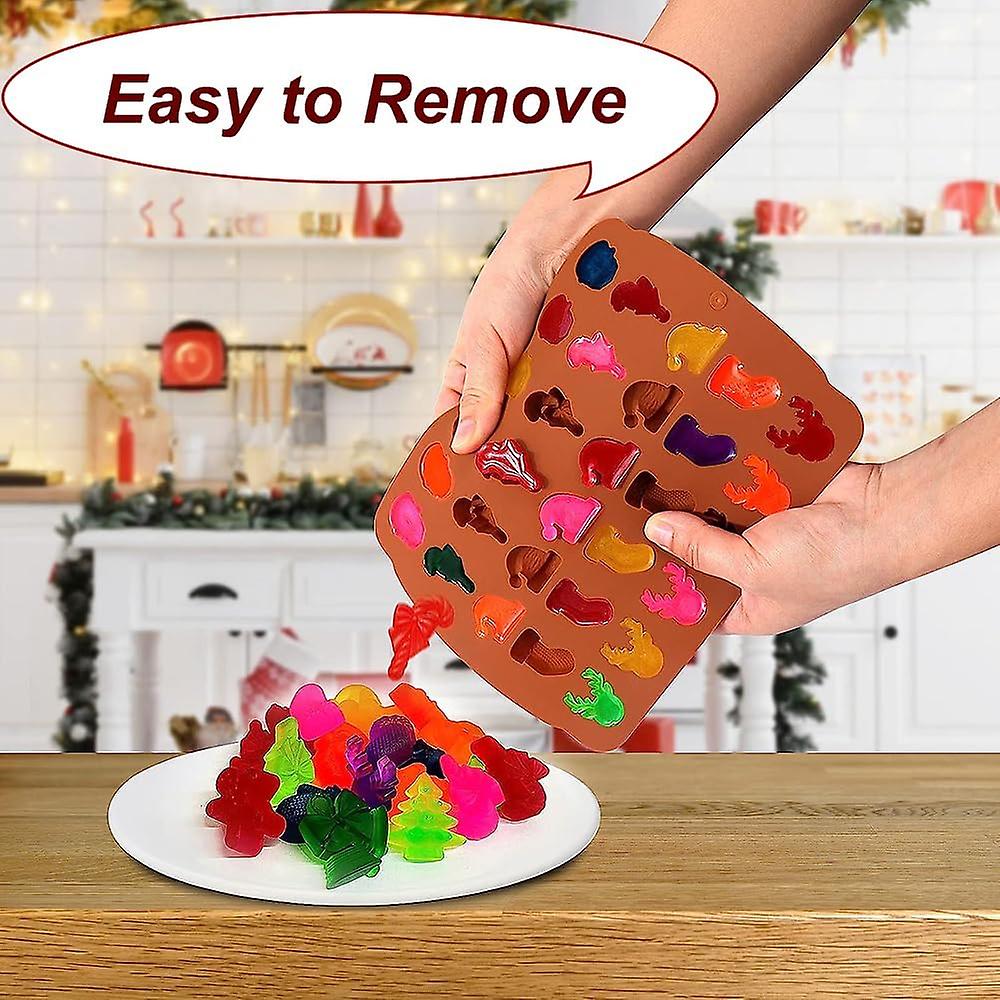 2 Pack Christmas Chocolate Mold Santa Claus Candy Canes Hat Stockings ...