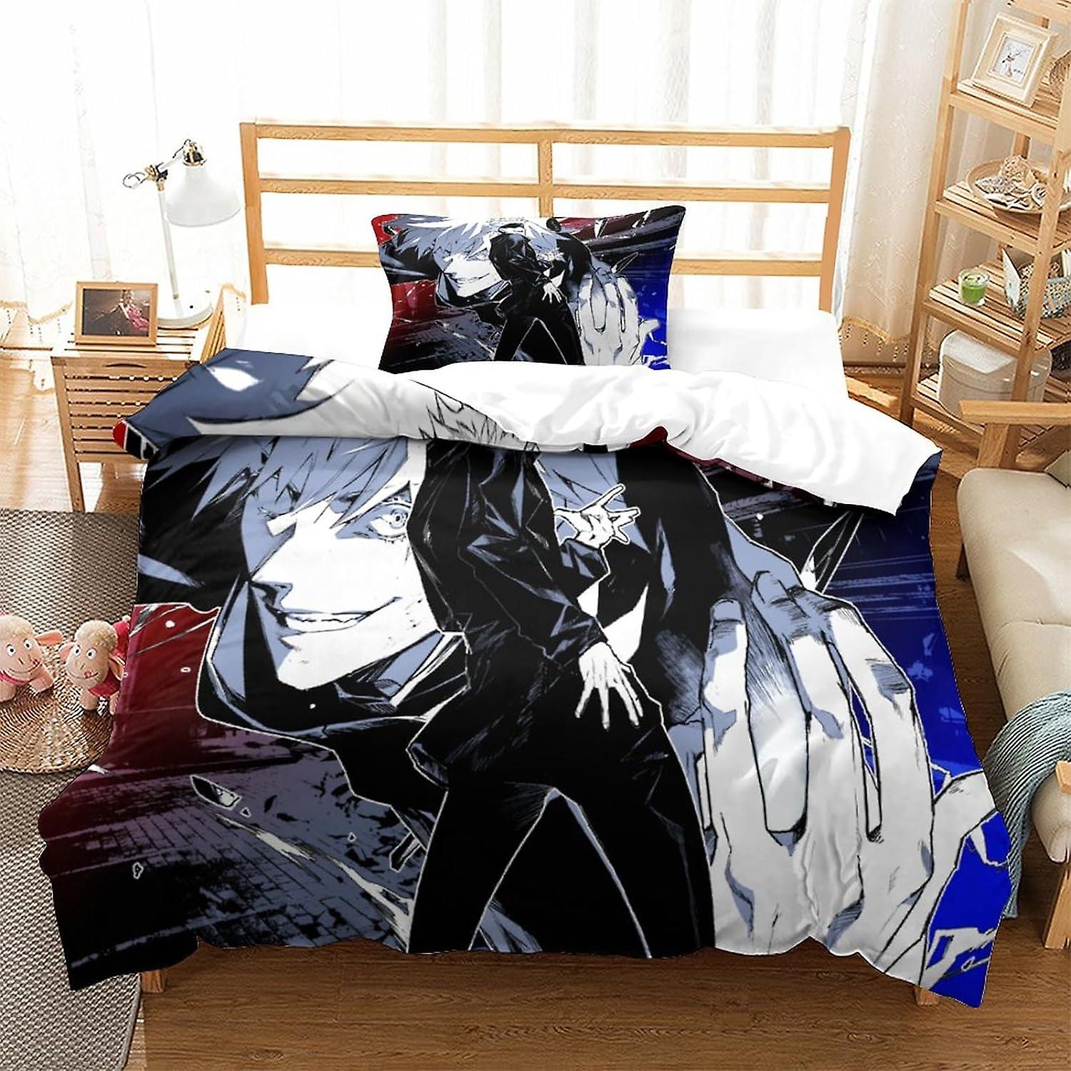 Anime Satoru Gojo Bedding Set 3D Jujutsu Kaisen Duvet Cover Set, Soft ...