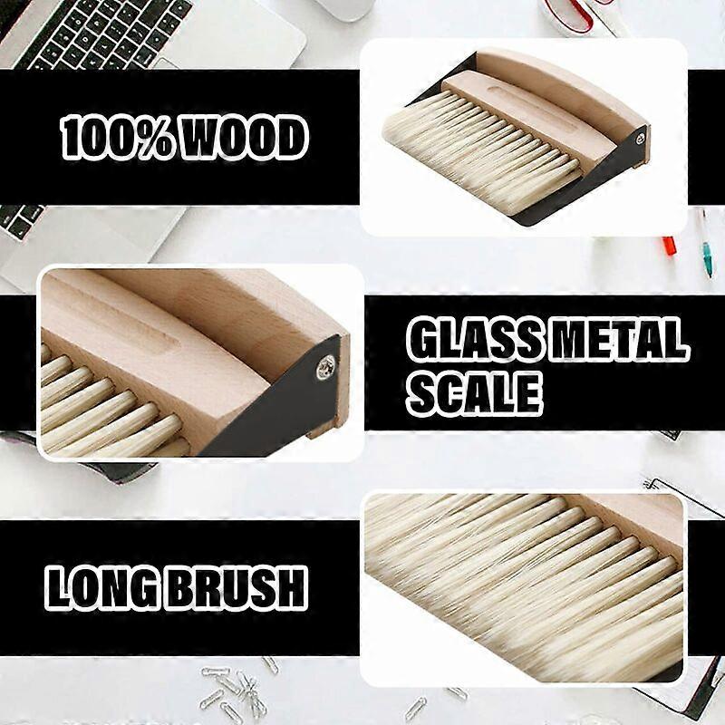 Table broom and dustpan: wooden broom and brush, flour broom, table ...