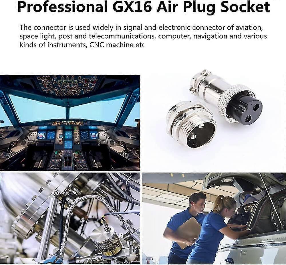 Gx16 Aviation Plug Socket 2 Pin Screw Type Male Female Metal Aviation ...
